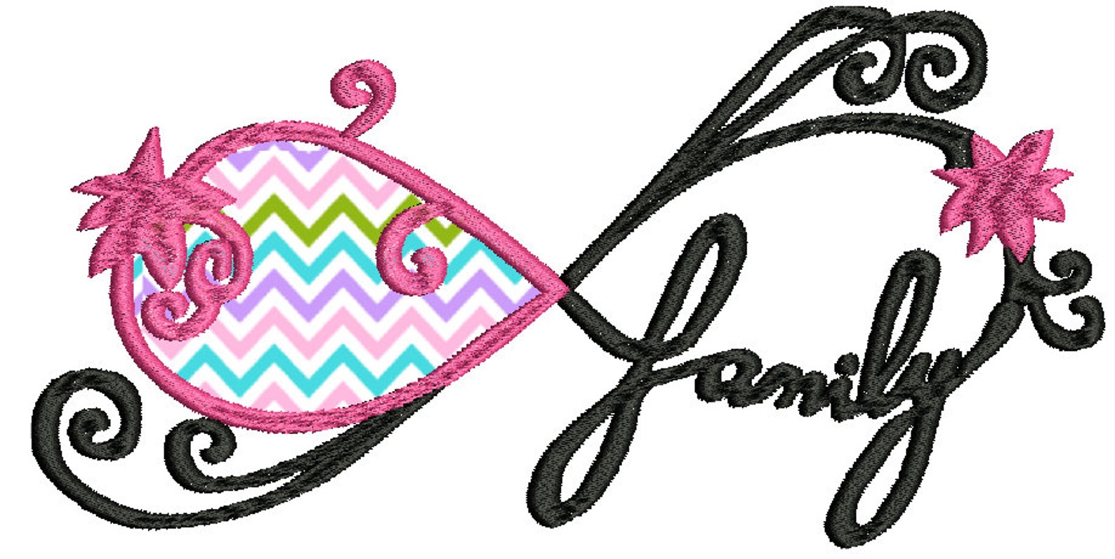 Infinity Family Applique Design 4 Sizes8 - Etsy