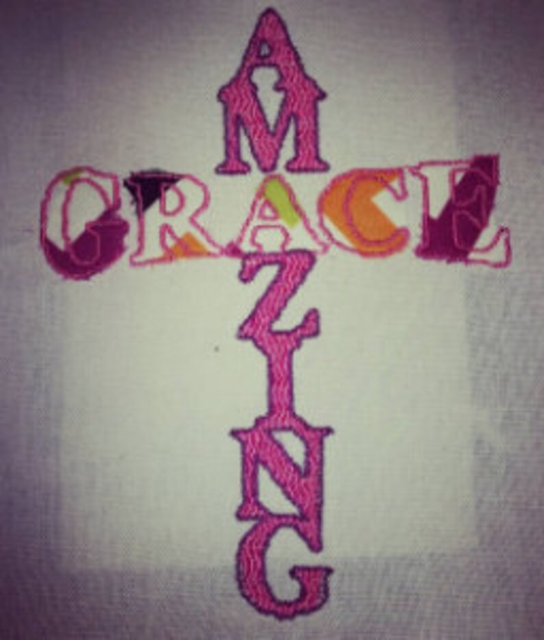 Amazing Grace Applique Machine Embroidery Applique Design,4 Sizes,8 ...