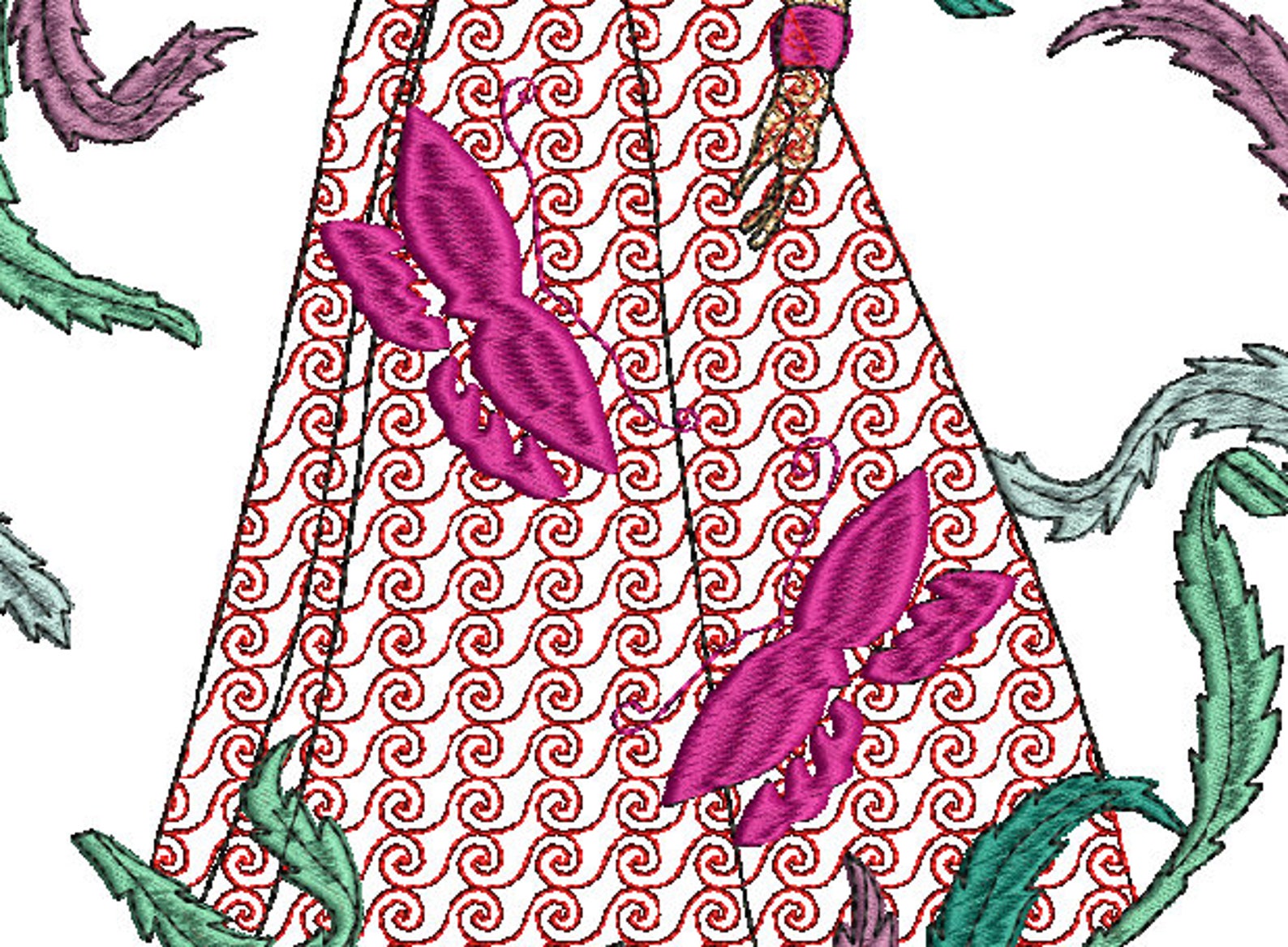 Design 51 Lady Molly Colorwork Machine Embroidery ,3 Designs,8 Formats ...