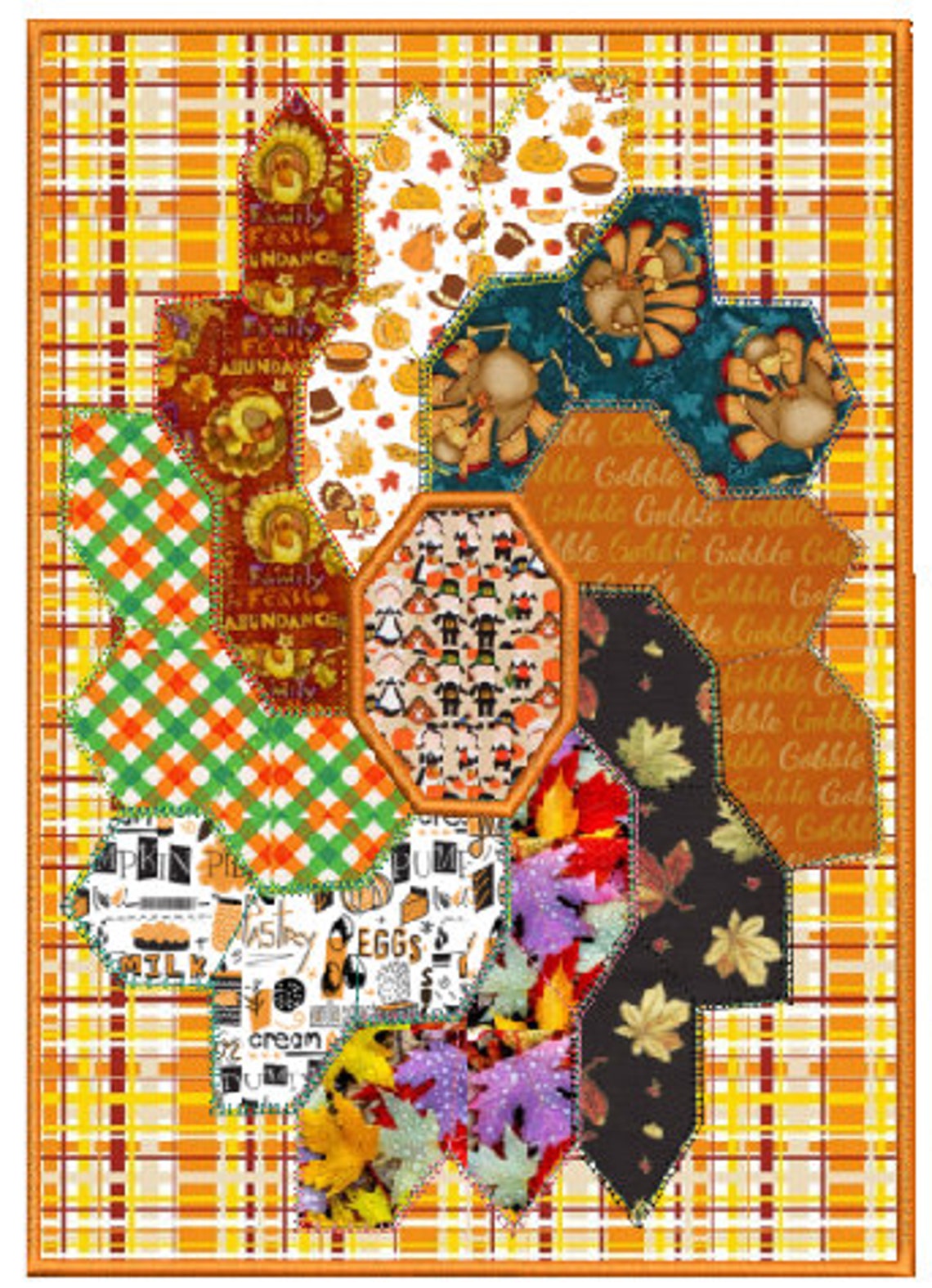 Quilt Path Quilt Block Embroidery Applique, 3 Sizes, 8 Formats(dst,exp ...