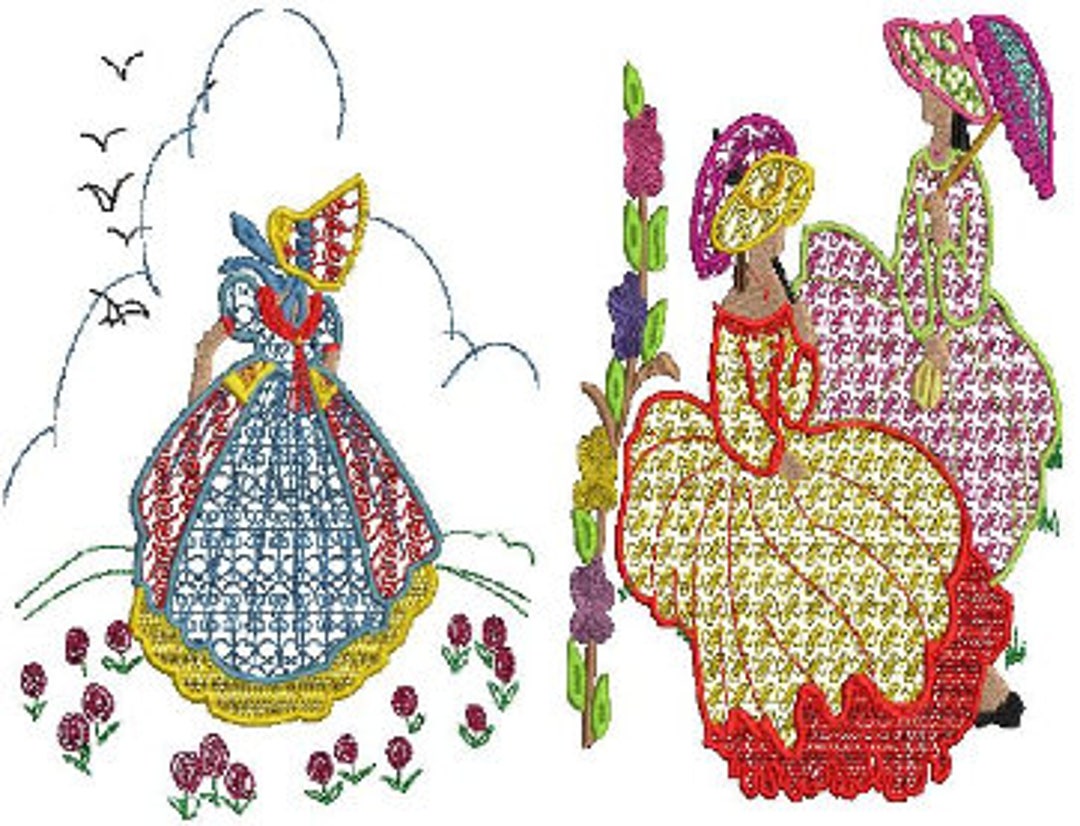 2 Designs Colorwork Machine Embroidery Set D ,3 Designs,8 Formats(dst ...