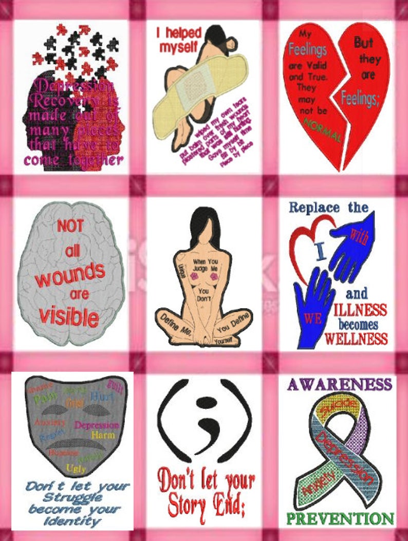Mental Health Design 11 Helped Myself Machine Embroidery - Etsy