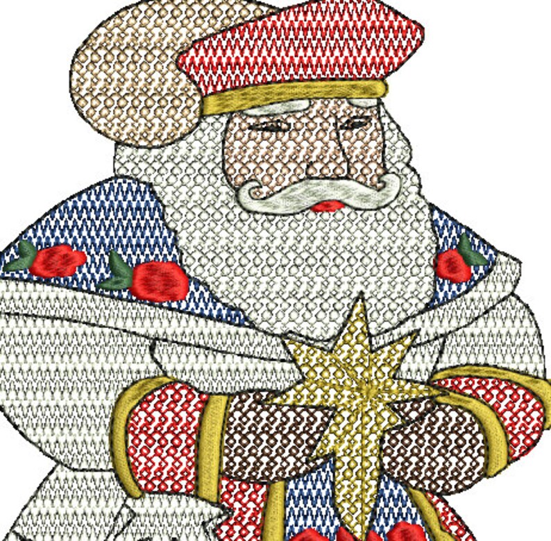 Polish Santa Colorline Machine Embroidery Motif Fill4 Sizes8 - Etsy
