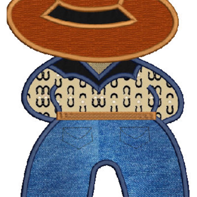 Cowboy Applique - Etsy