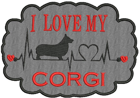 Corgi Sign Machine Embroidery Applique4 Sizes8 | Etsy