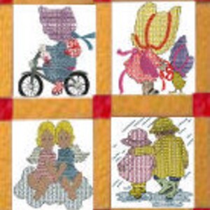 Girl Set of 16 Machine Embroidery Colorwork Design,4 Sizes,8 Formats ...