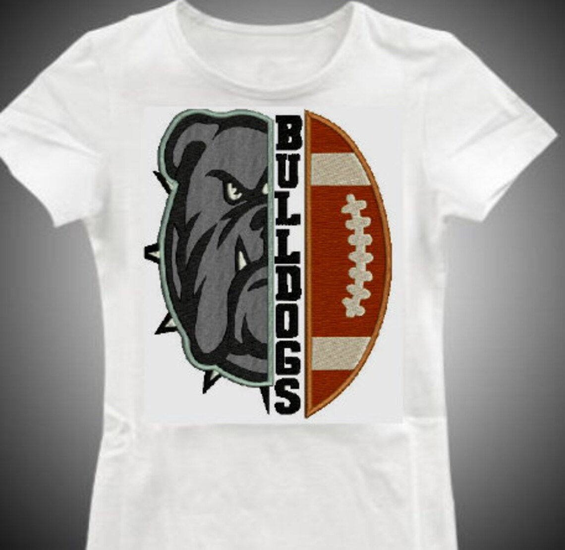 Set of 4 Sports Bulldog Machine Embroidery Applique, 4 Sizes, 8 Formats ...