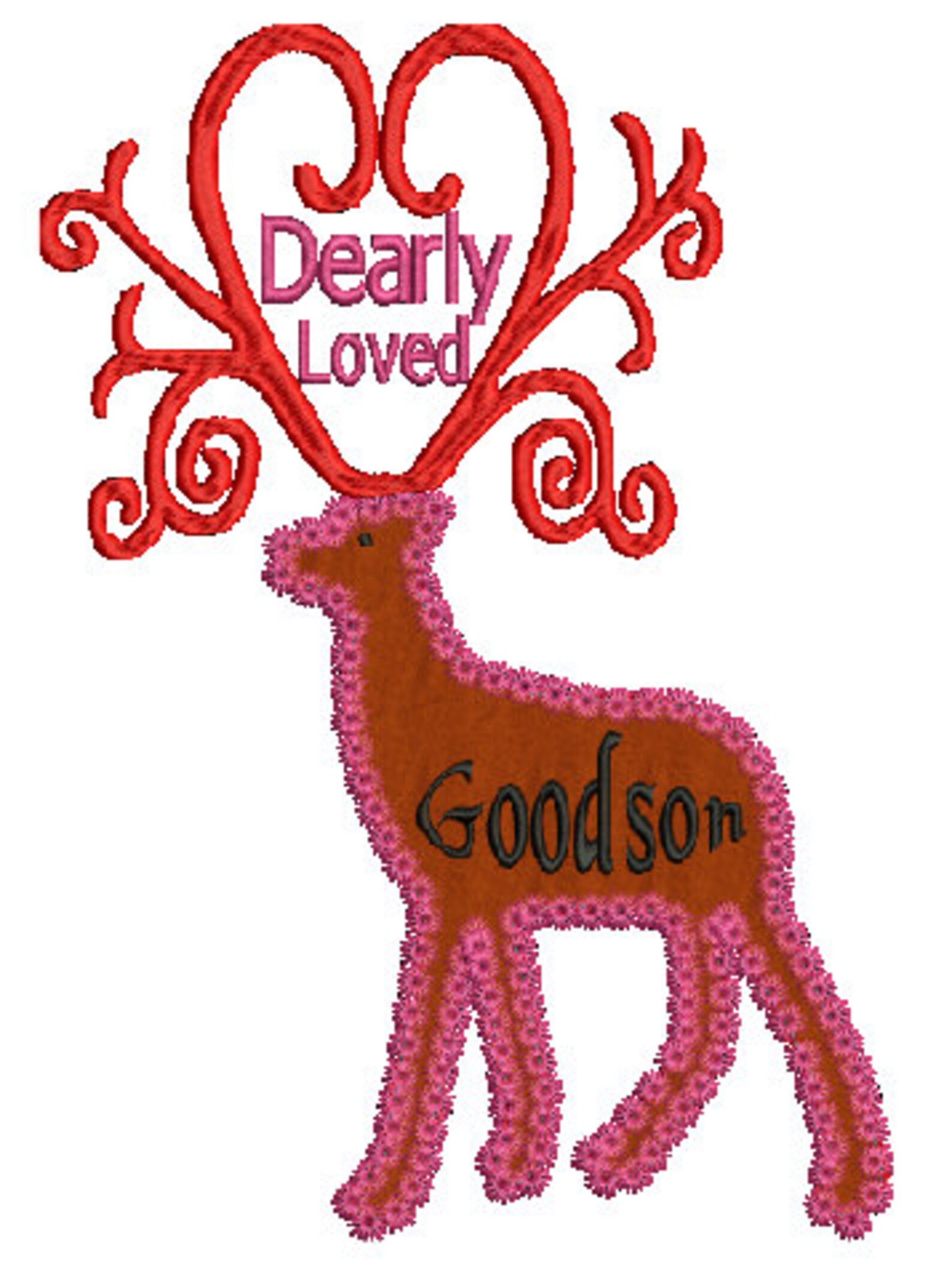 Deer Swirl Applique Machine Embroidery Design,4 Sizes,8 Formats(dst,exp ...