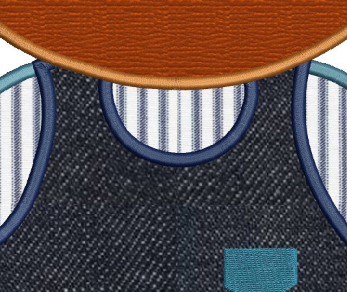 Back View Sam Overall Bill Machine Embroidery Applique4 | Etsy