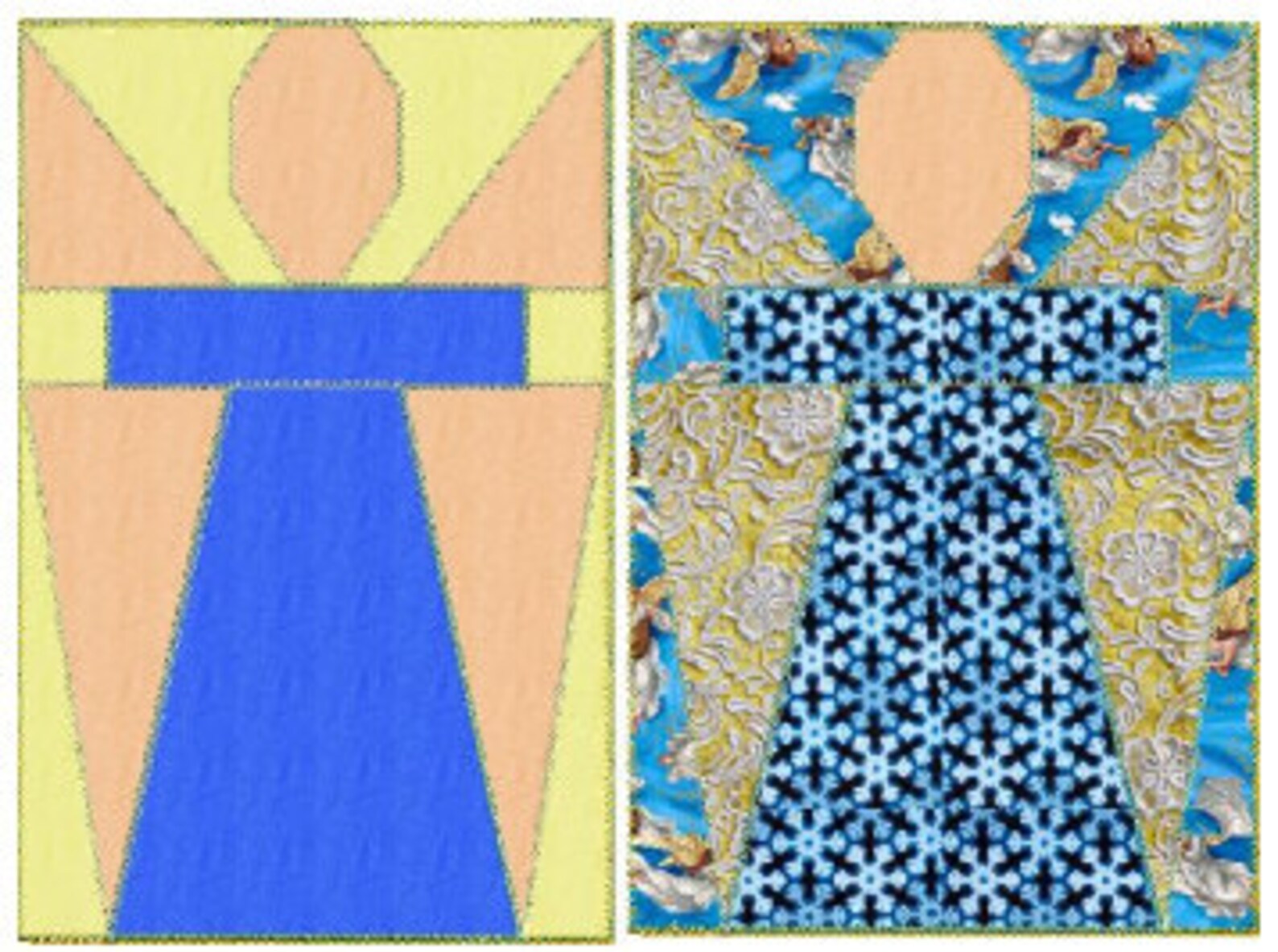 Christmas Angel Quilt Block Embroidery Applique 4 Sizes 8 - Etsy