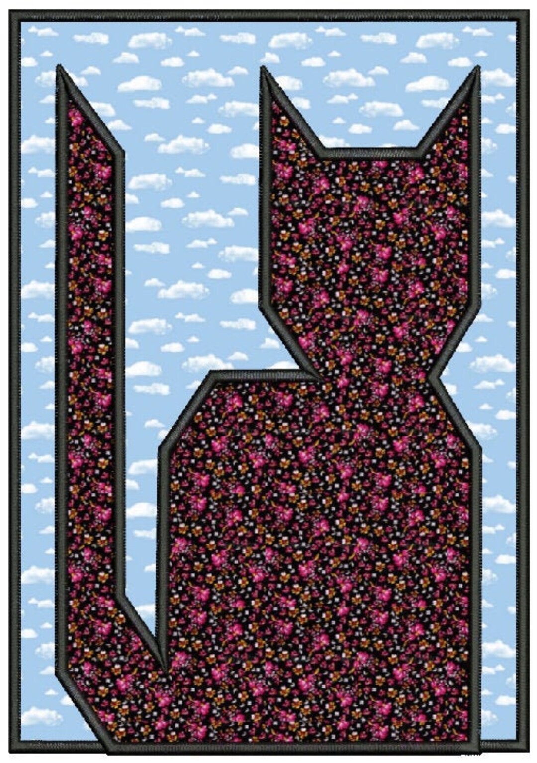Cat Quilt Block Applique Machine Embroidery Design,4 Sizes,8 Formats ...