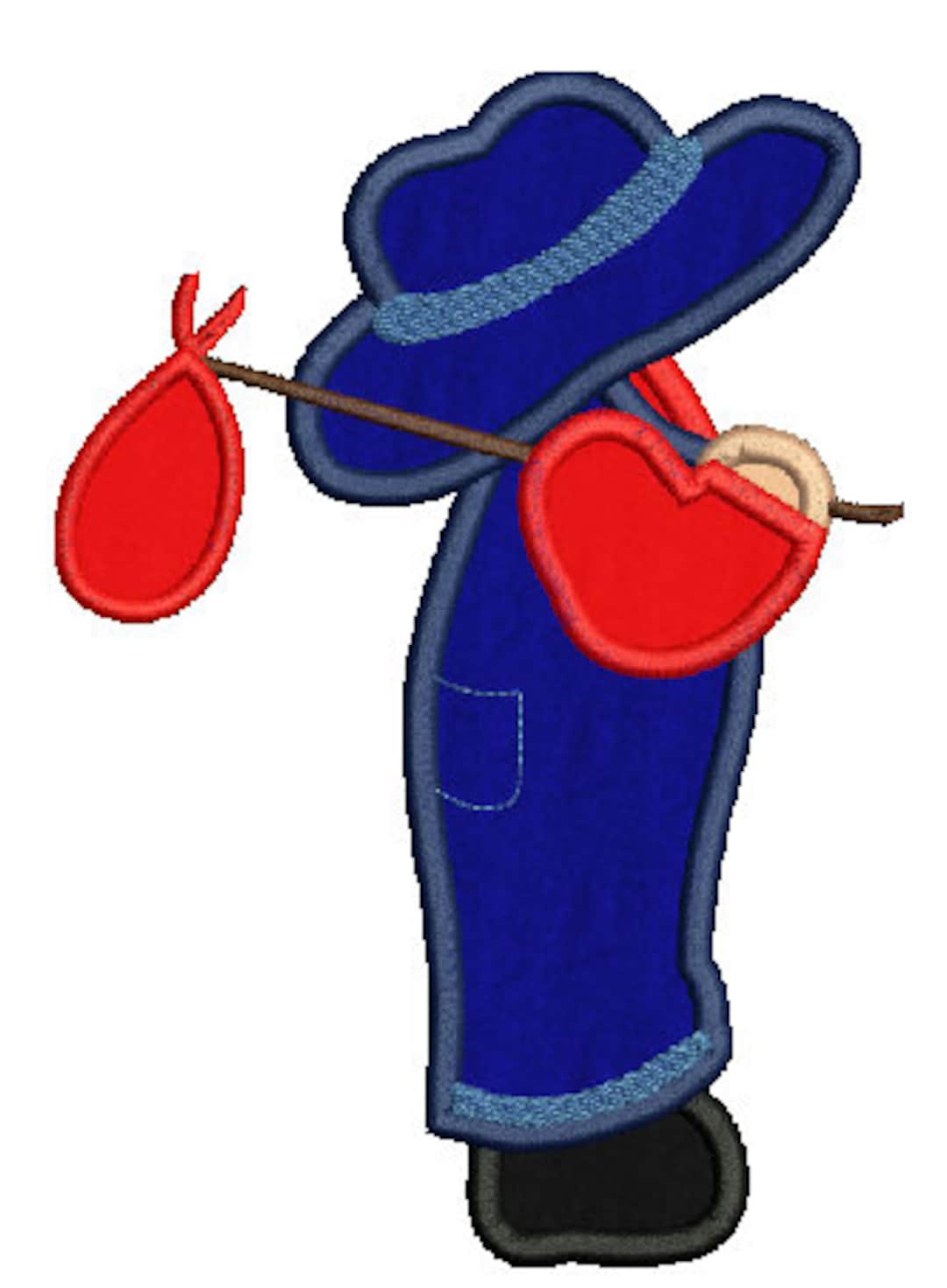 REVISED Hobo Sam Overall Bill Embroidery Applique Design4,4 Sizes,8 ...