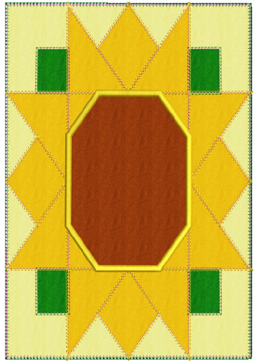 Sunflower Quilt Block Applique Machine Embroidery Design,4 Sizes,8 ...
