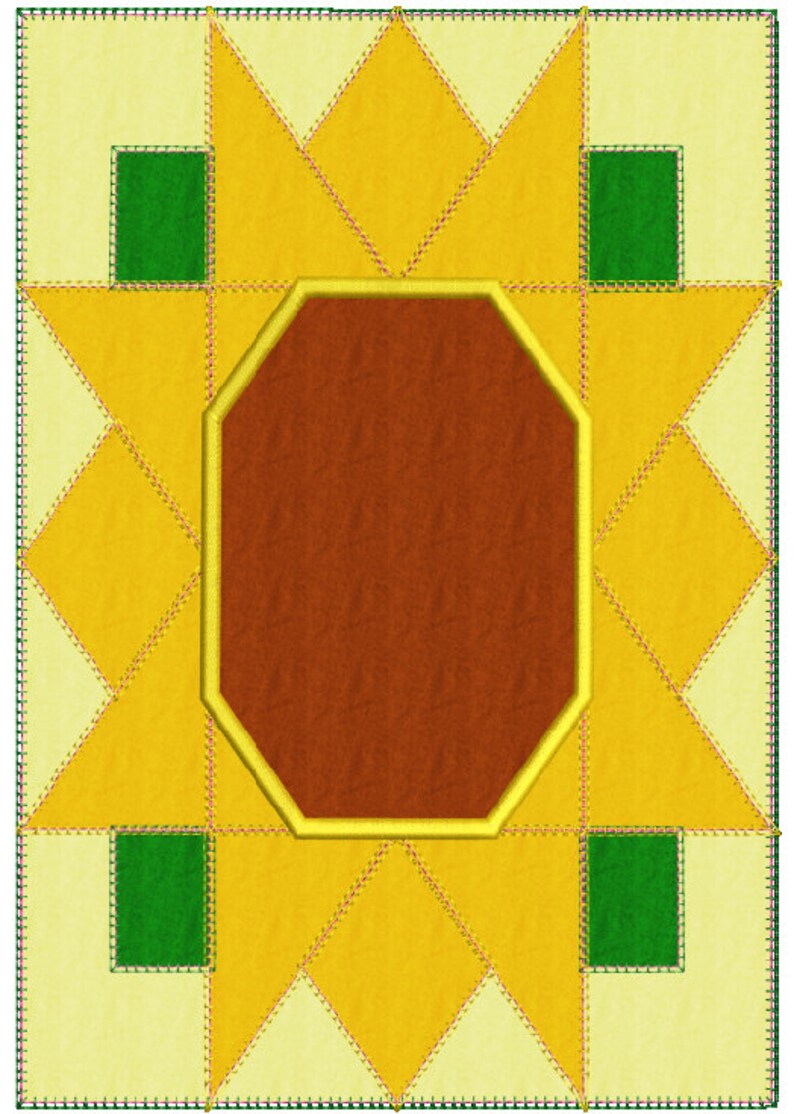 Sunflower Quilt Block Applique Machine Embroidery Design,4 Sizes,8 ...