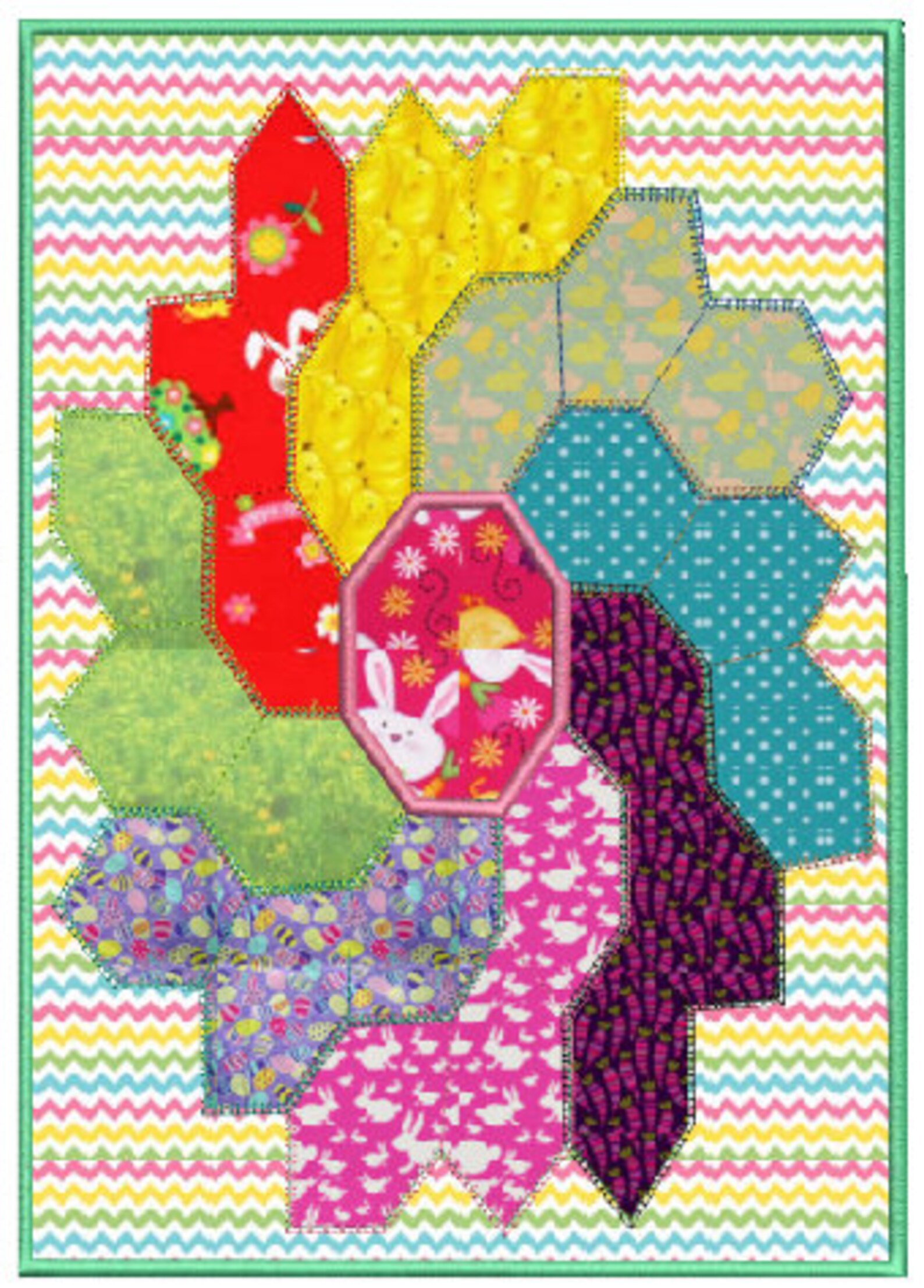 Quilt Path Quilt Block Embroidery Applique, 3 Sizes, 8 Formats(dst,exp ...