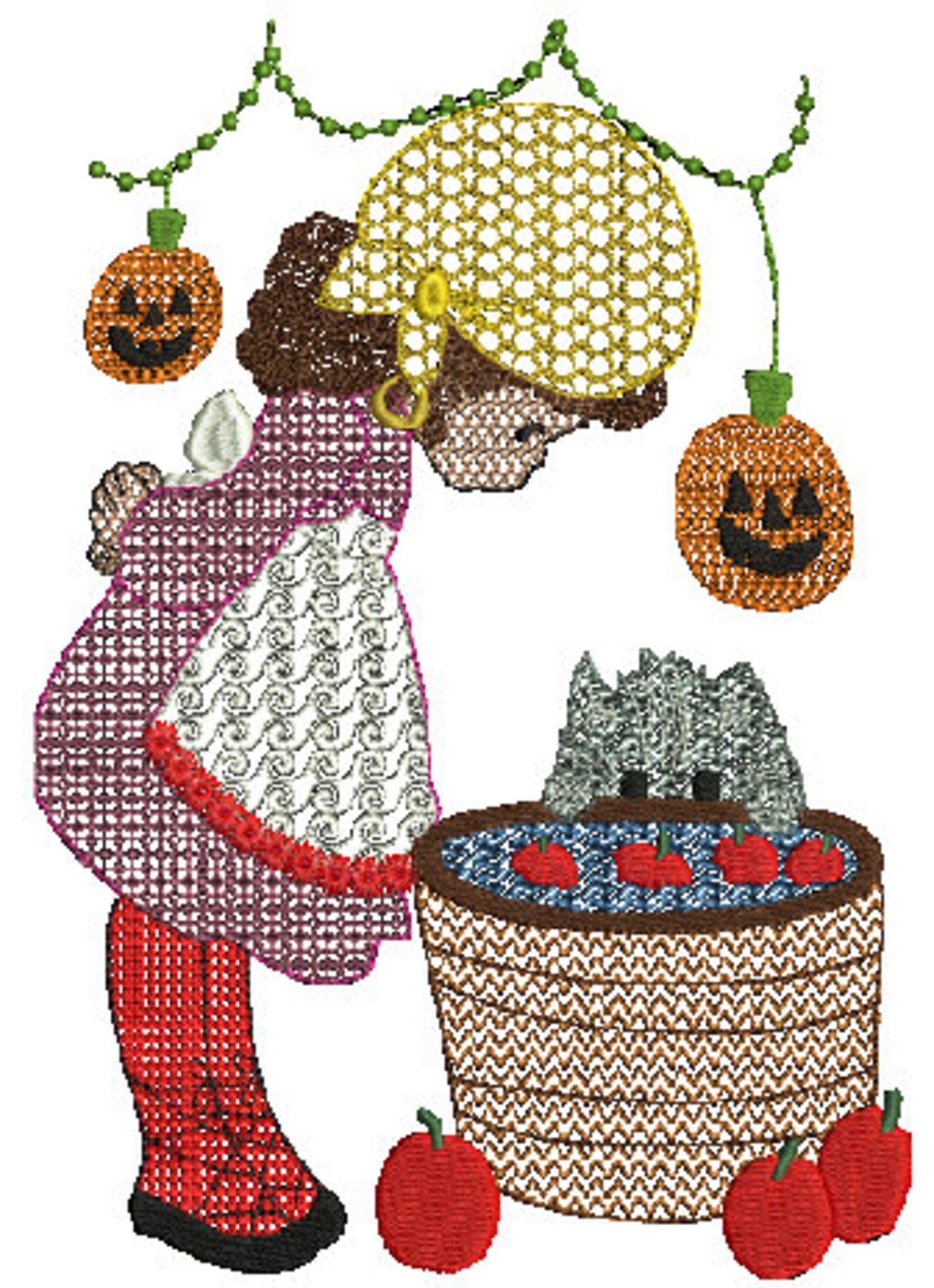 Girl Set of 16 Machine Embroidery Colorwork Design,4 Sizes,8 Formats ...