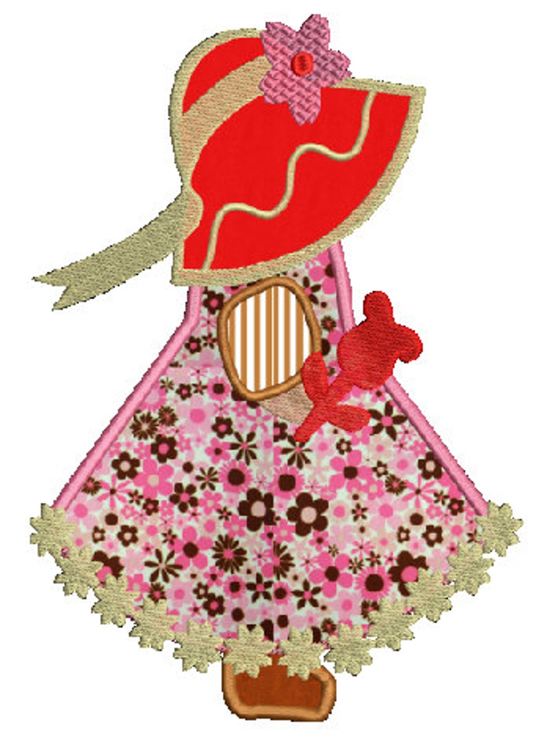 Red Hat Sue2 Machine Embroidery Applique,4 Sizes,8 Formats(dst,exp,jef ...