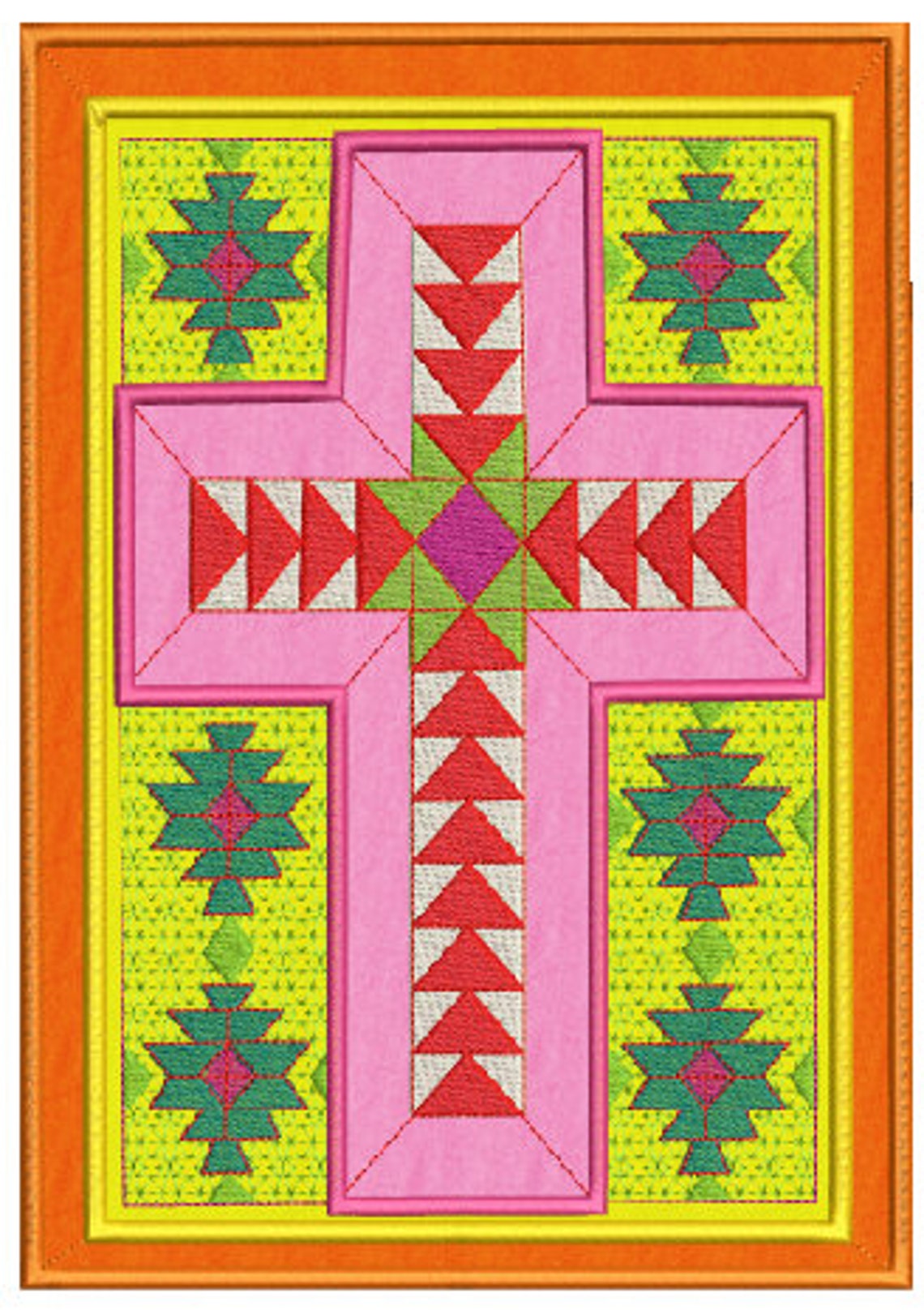 Cross Motif Applique 4 Sizes 8 Formats - Etsy