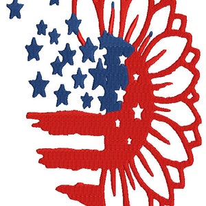 Flag Sunflower Wind Machine Embroidery Motif Design,4 Sizes,8 Formats ...