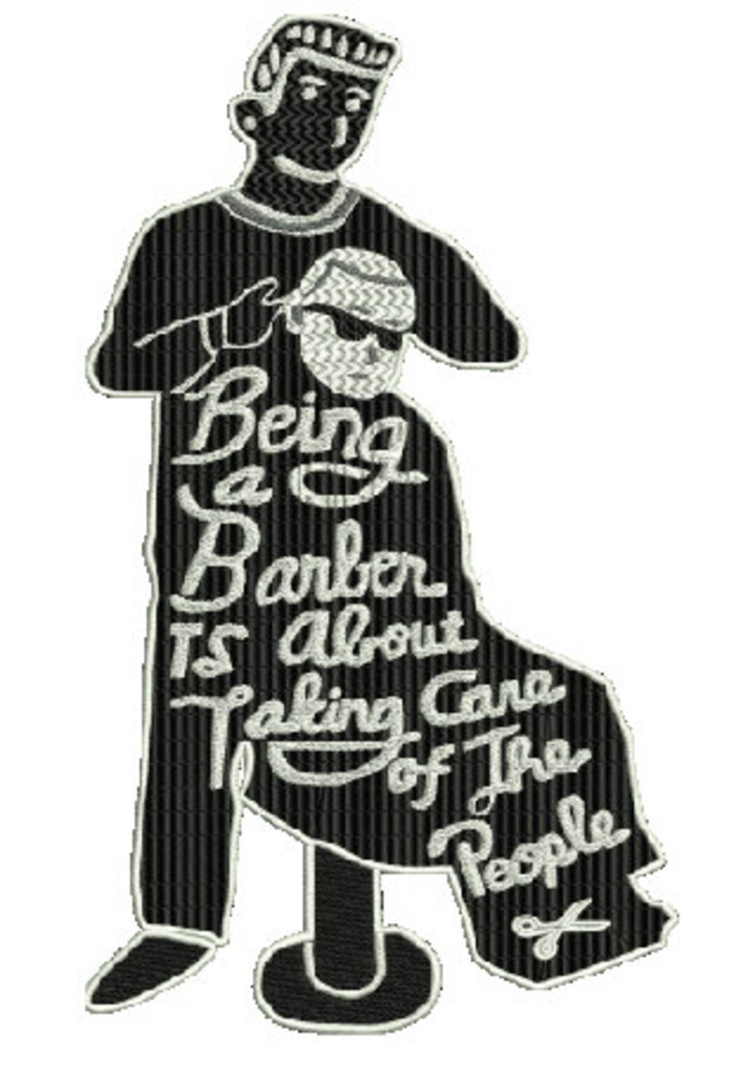 Barber Talk Design, 1 Design, 4 Sizes, 8 Formatsdst,exp,hus,jef,pes,vip ...