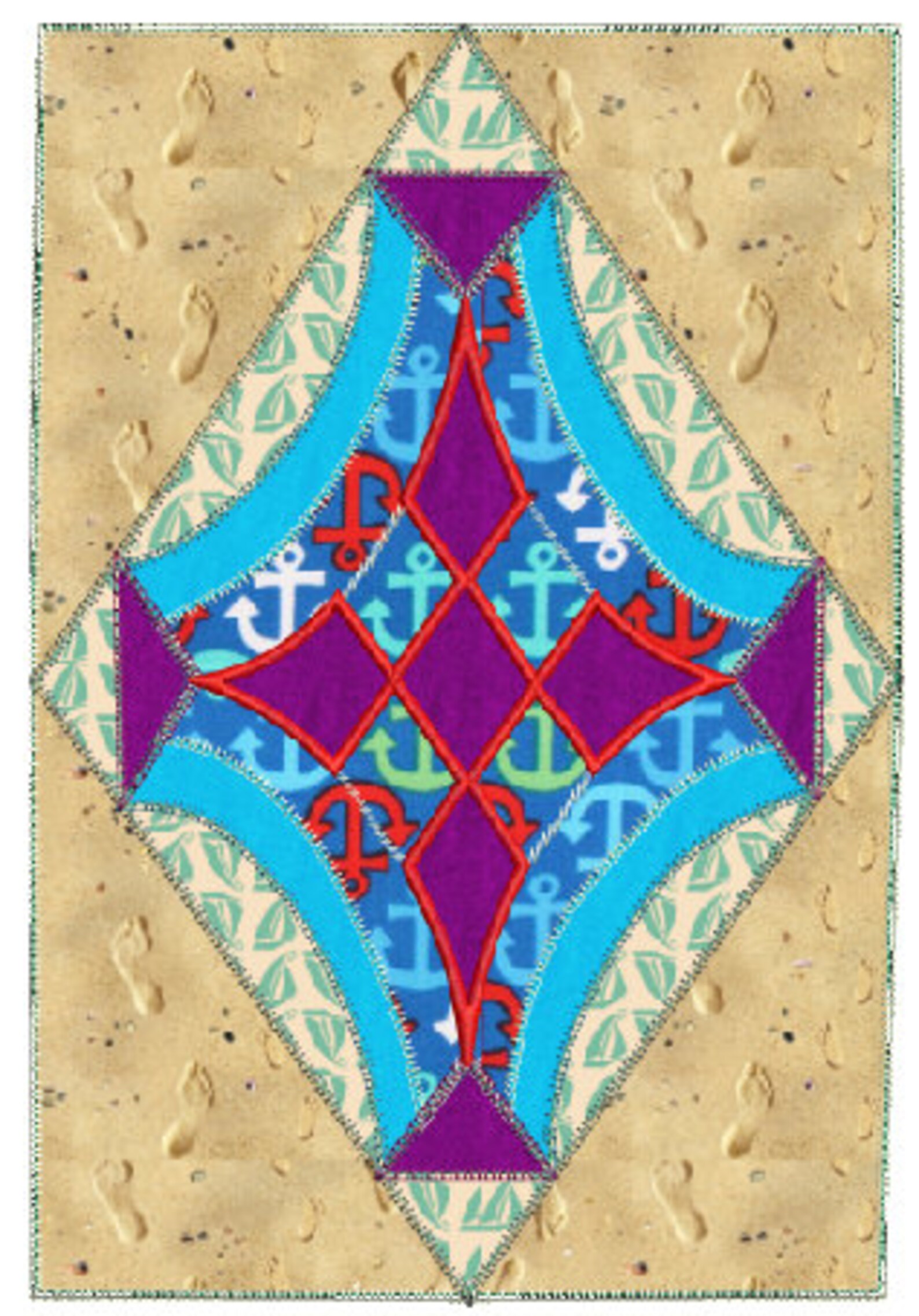 Design9 Quilt Block Embroidery Applique Design,4 Sizes,8 Formats(dst ...