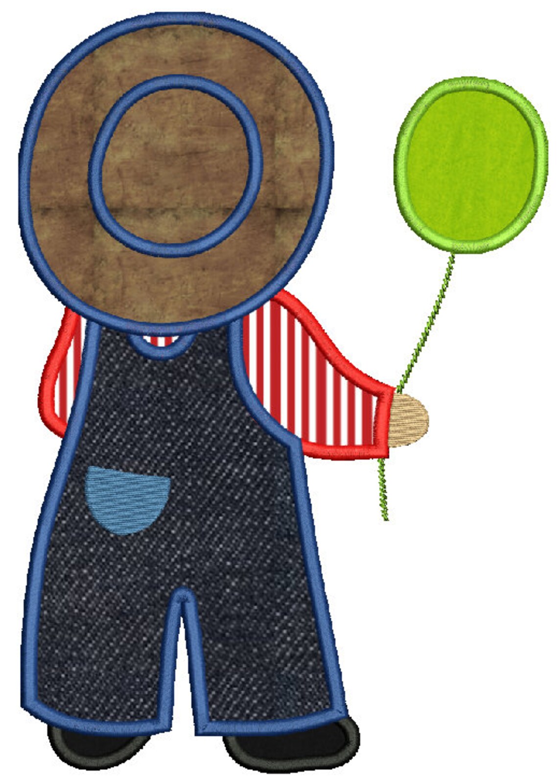 Sam Overall Bill Balloon Machine Embroidery Applique Design,4 Sizes,8 ...