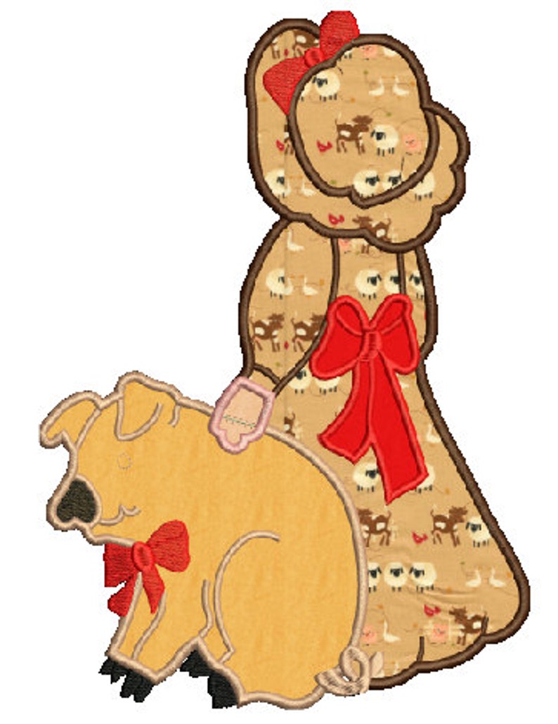 Sunbonnet Sue With Pig Machine Embroidery Applique Designs,4 Sizes,8 ...