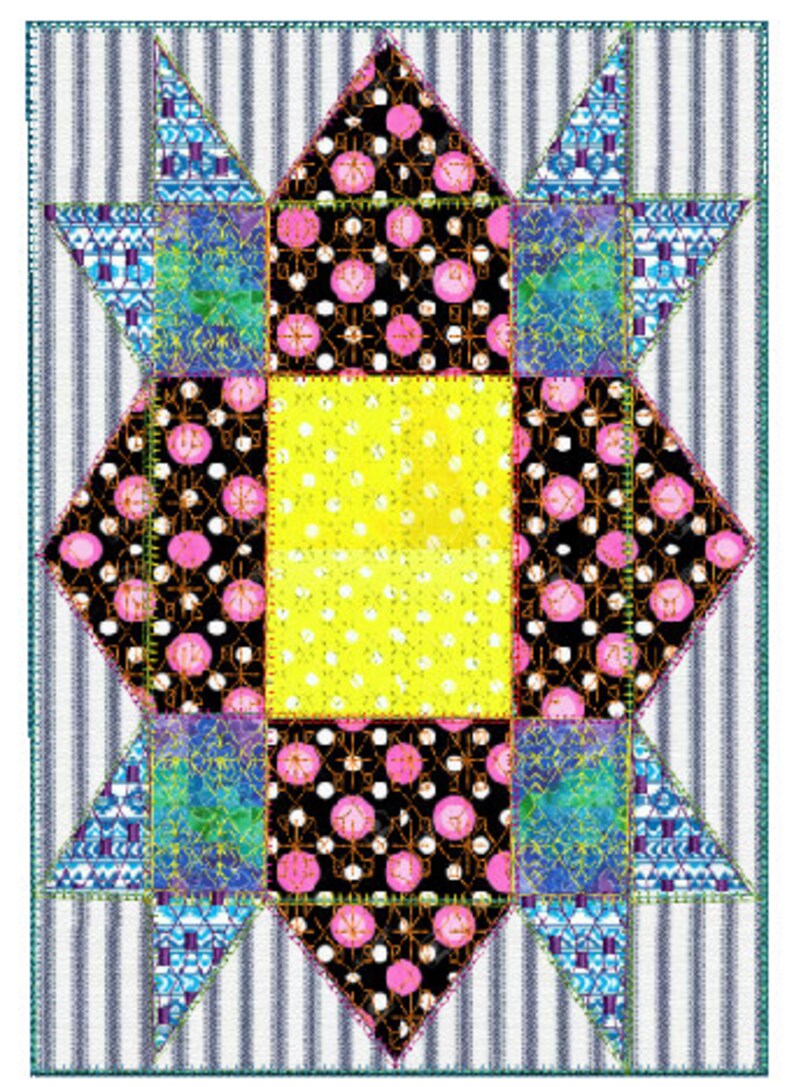 Design 8 Quilt Block Embroidery Applique Design, 4 Sizes, 8 Formats(dst ...