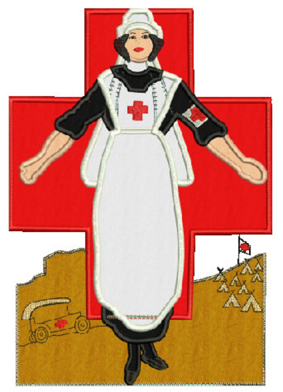 Redcross Nurse Machine Embroidery Applique,4 Sizes,8 Formats(dst,exp ...