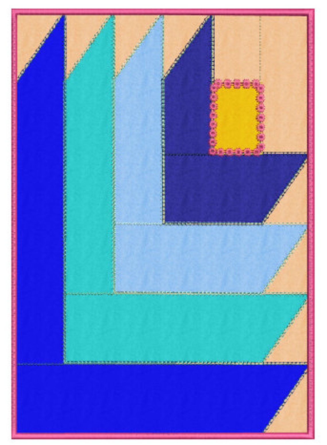 Design 15 Quilt Block Embroidery Applique Design, 4 Sizes, 8 Formats ...