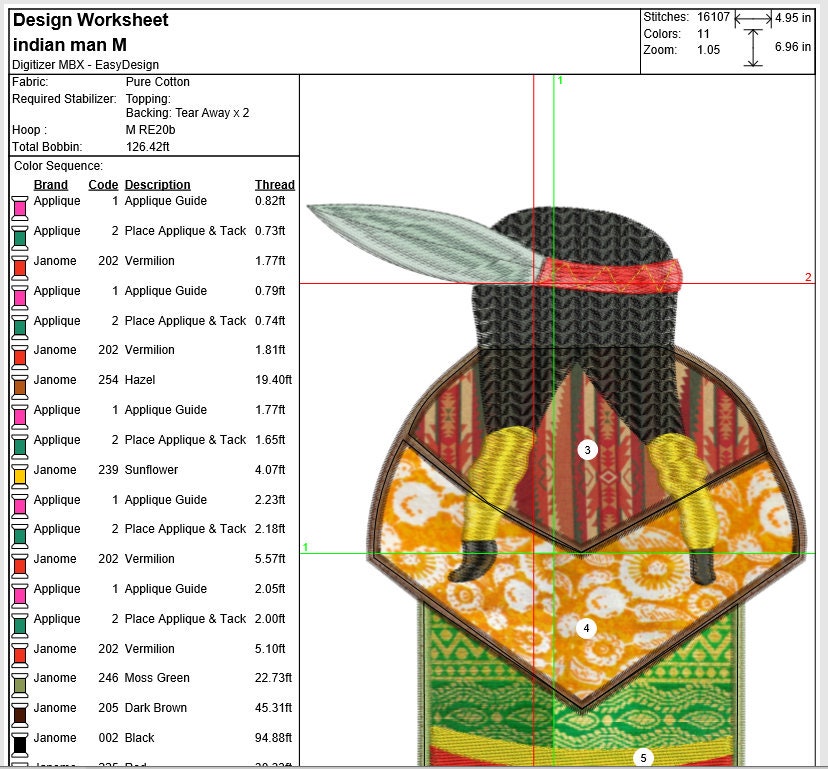 Indian Man machine embroidery applique1 design4 sizes8 | Etsy