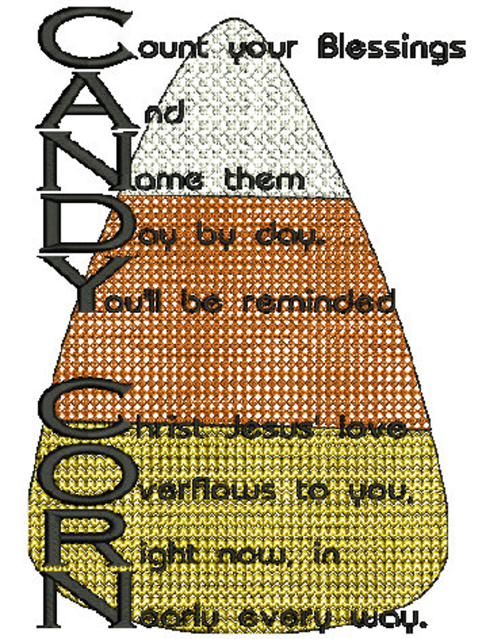 Candy Corn Poem Machine Embroidery Motif Fill,4 Sizes,8 Formats(dst,exp ...