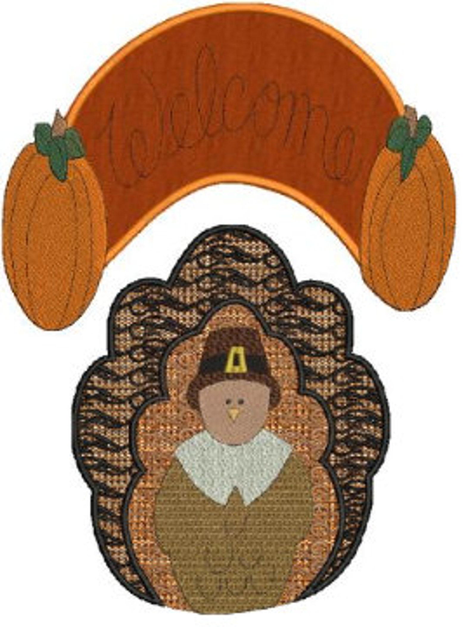 Thanksgiving Welcome Banner Applique Machine Embroidery Design, 4 Sizes ...