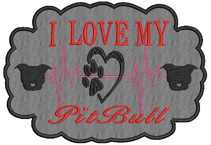 PitBull sign machine embroidery applique4 sizes8 | Etsy