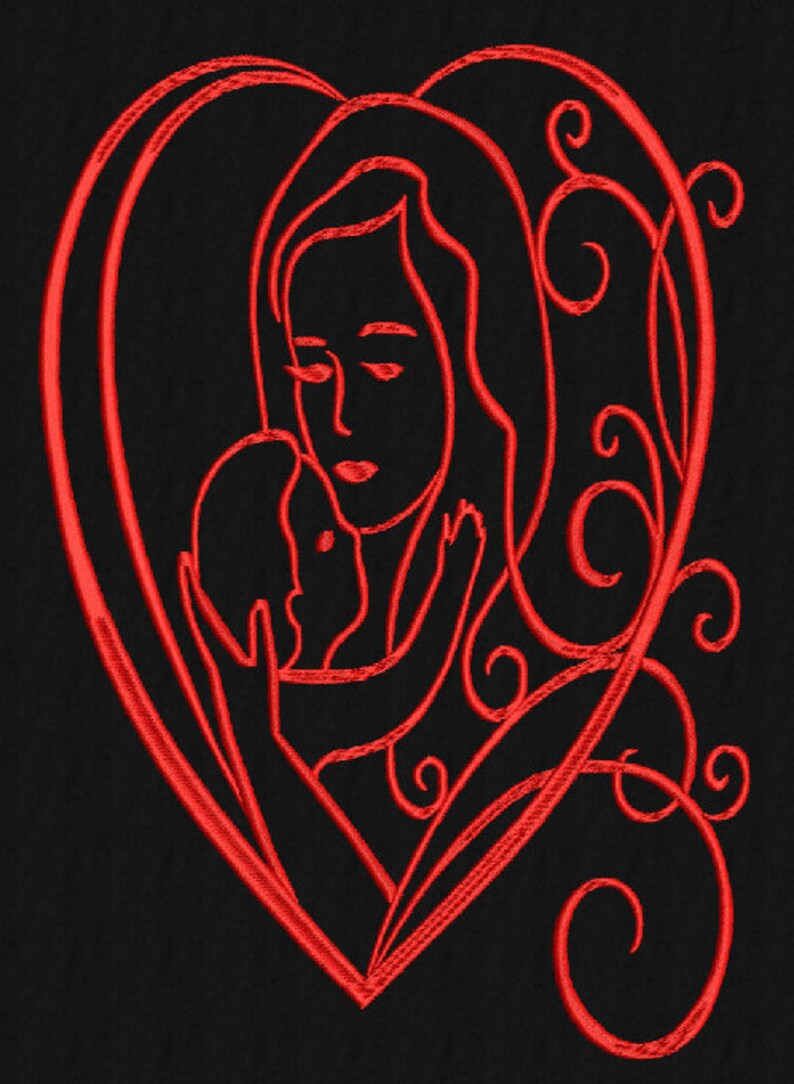 Mother Child Family Embroidery Design 4 Sizes 8 - Etsy