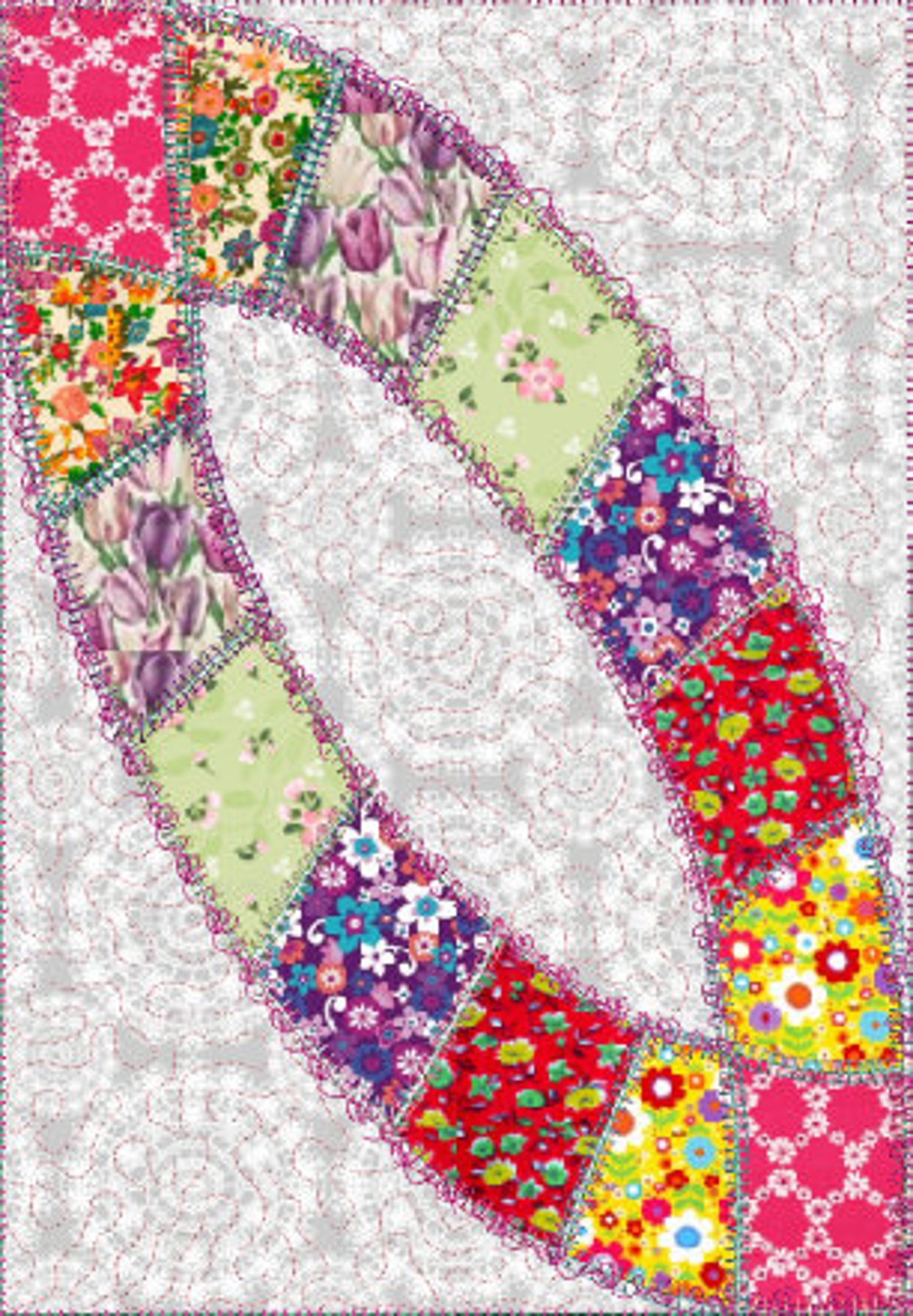 Wedding Ring Quilt Block Embroidery Applique, 3 Sizes, 8 Formats(dst ...