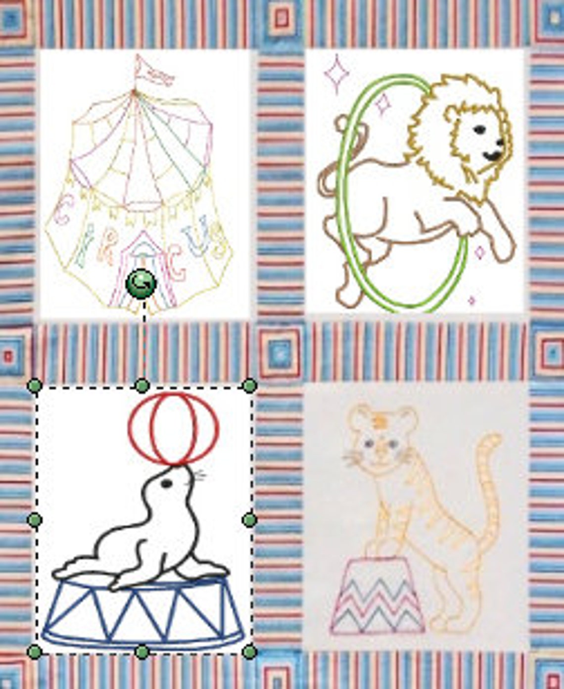 Circus Seal Design4 Sizes8 | Etsy