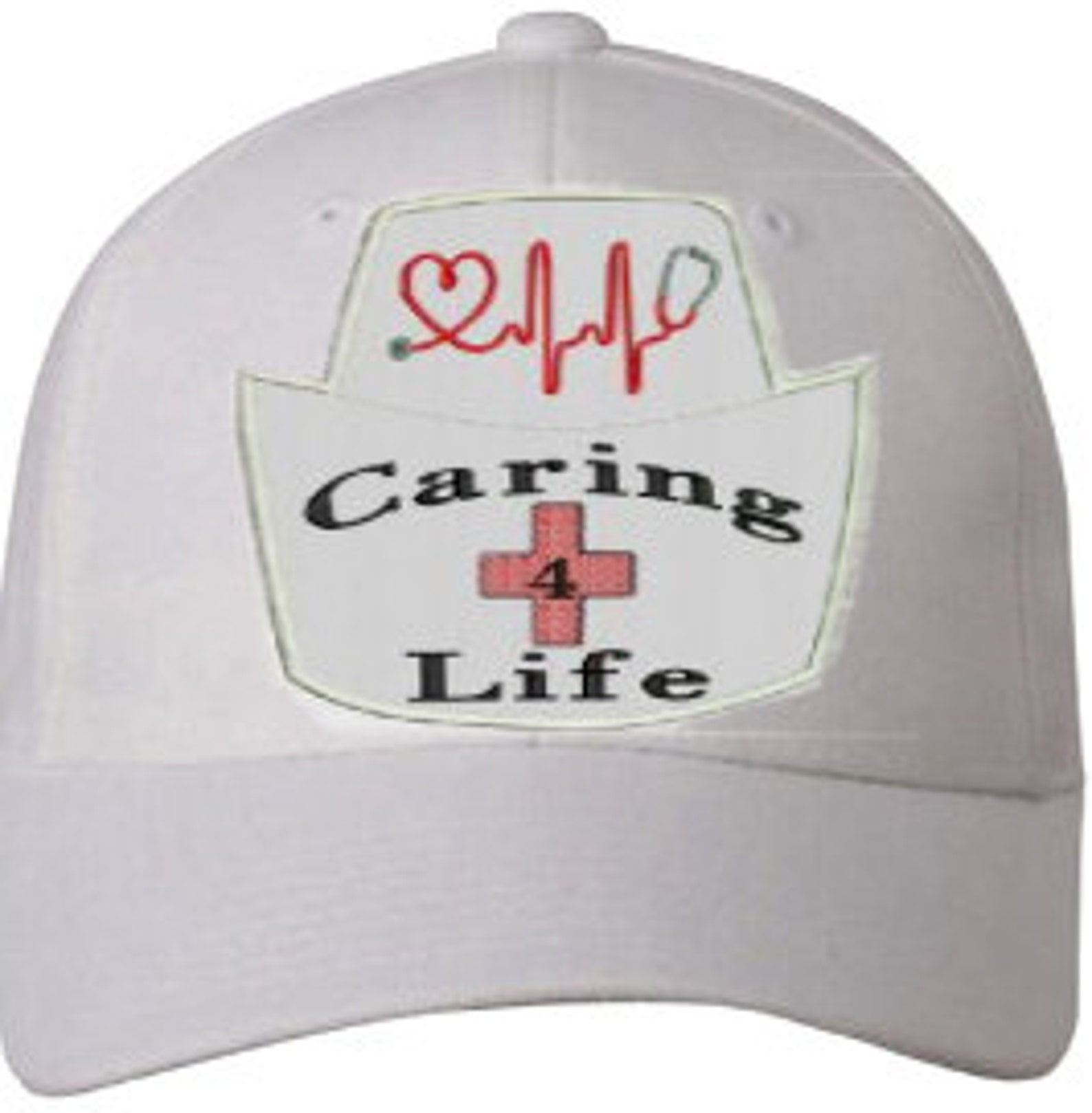 Nurse Hat Caring 4 Life Machine Embroidery Applique,4 Sizes,8 Formats ...