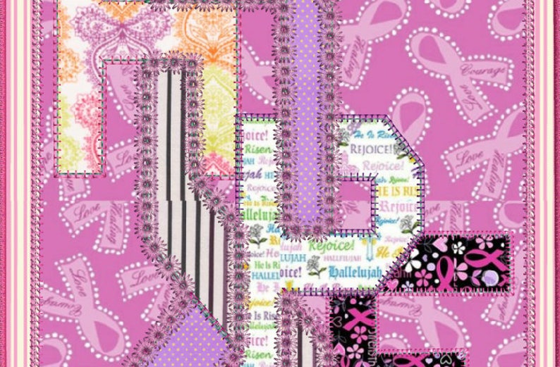 Cancer Hope Quilt Block Applique Machine Embroidery, 8 Formats(dst,exp ...