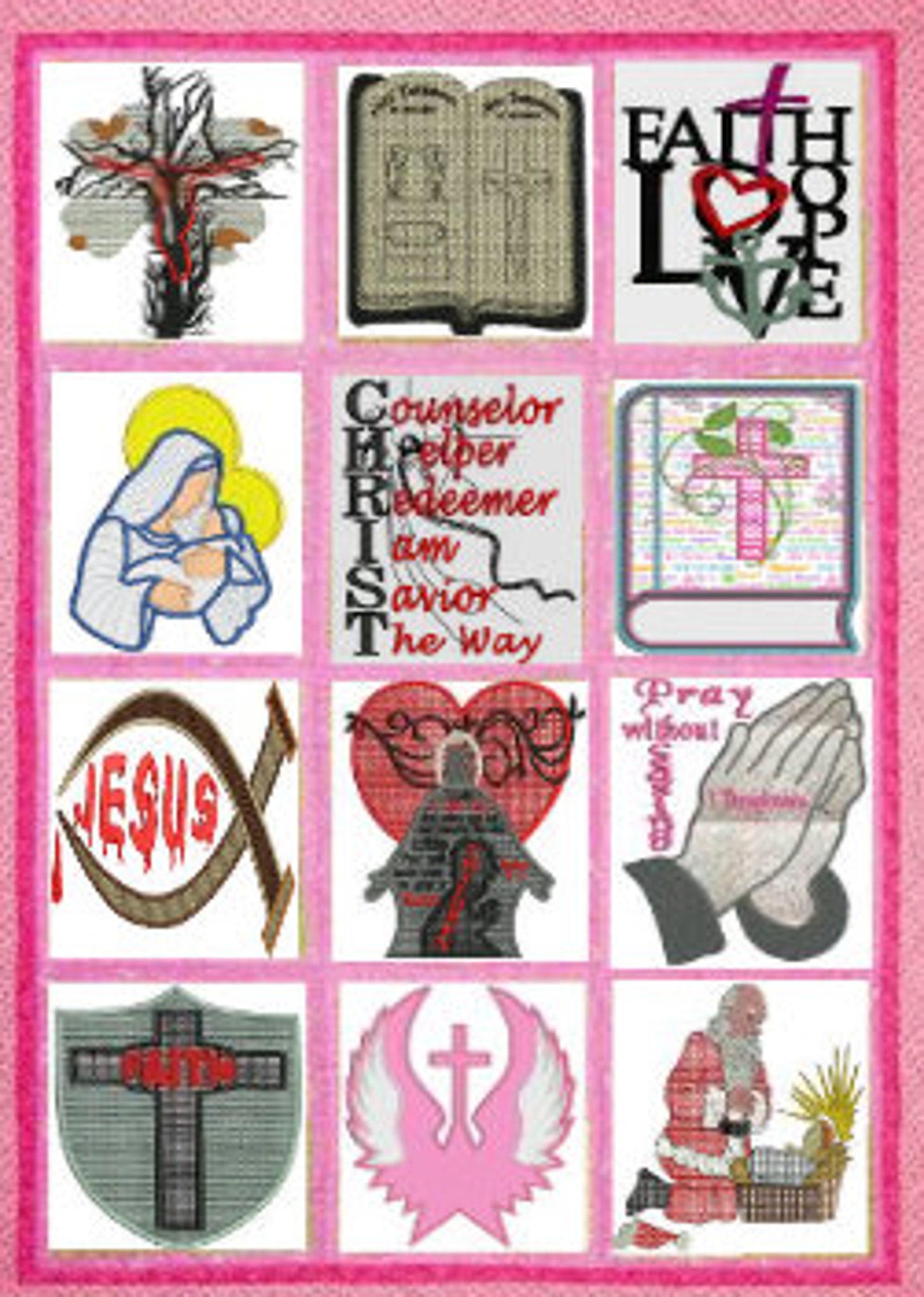Jesus Motif Little Children Machine Embroidery Design,4 Sizes,8 Formats ...