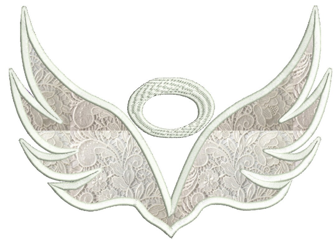 Angel Wings Machine Embroidery Applique Design ,4 Sizes,8 Formats(dst ...