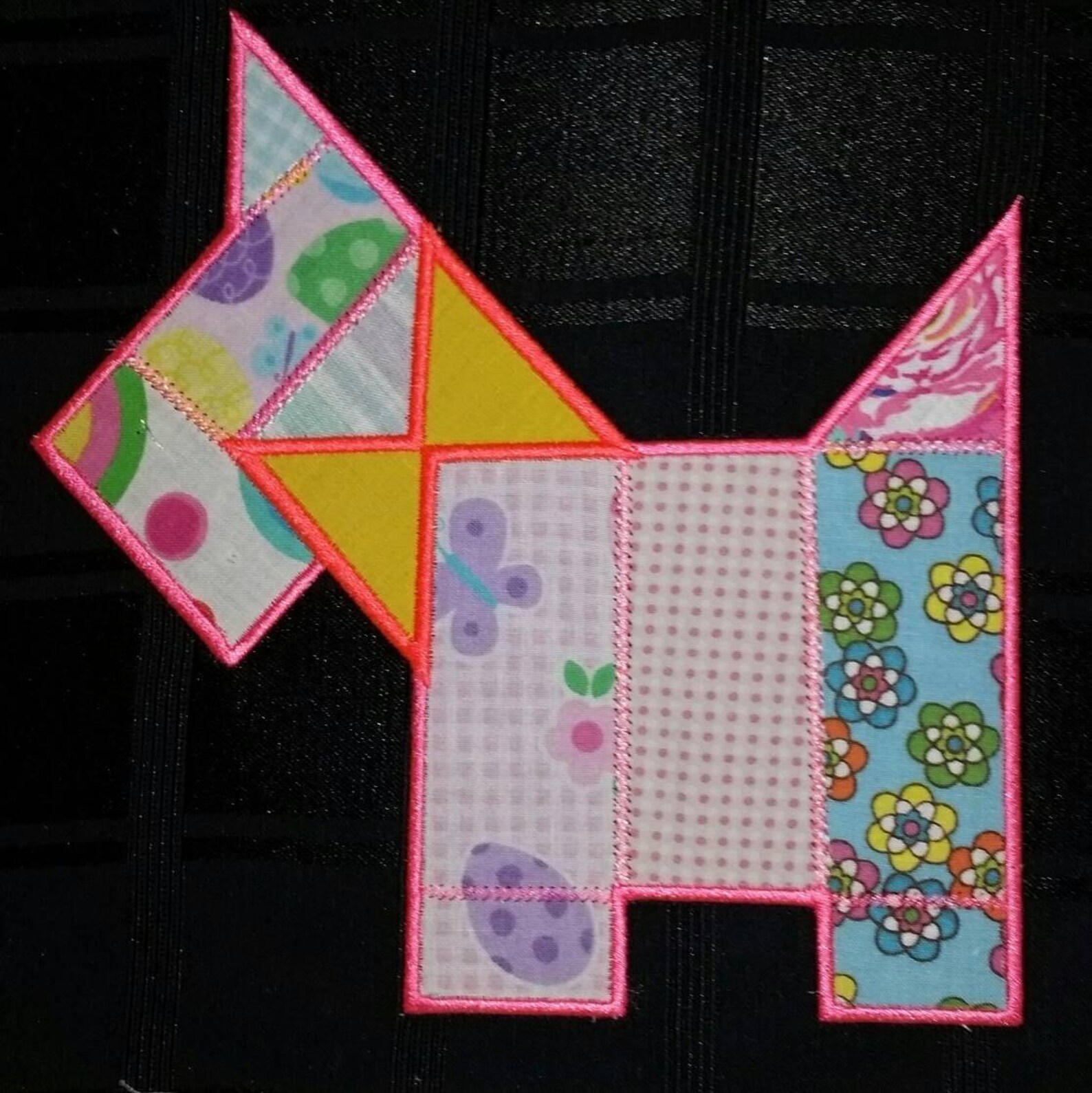 Scottie Quilt Block Embroidery Multiple Applique Design,4 Sizes,8 ...