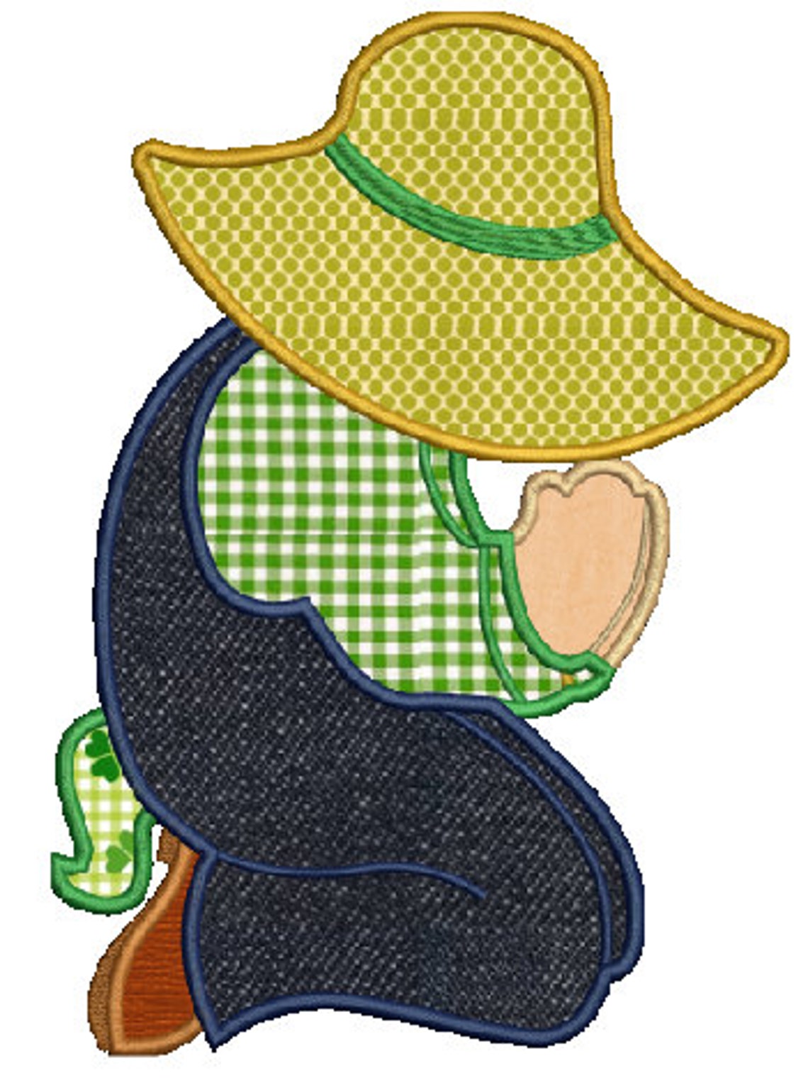 Sunbonnet Overall Bill Machine Embroidery Applique Design4 | Etsy