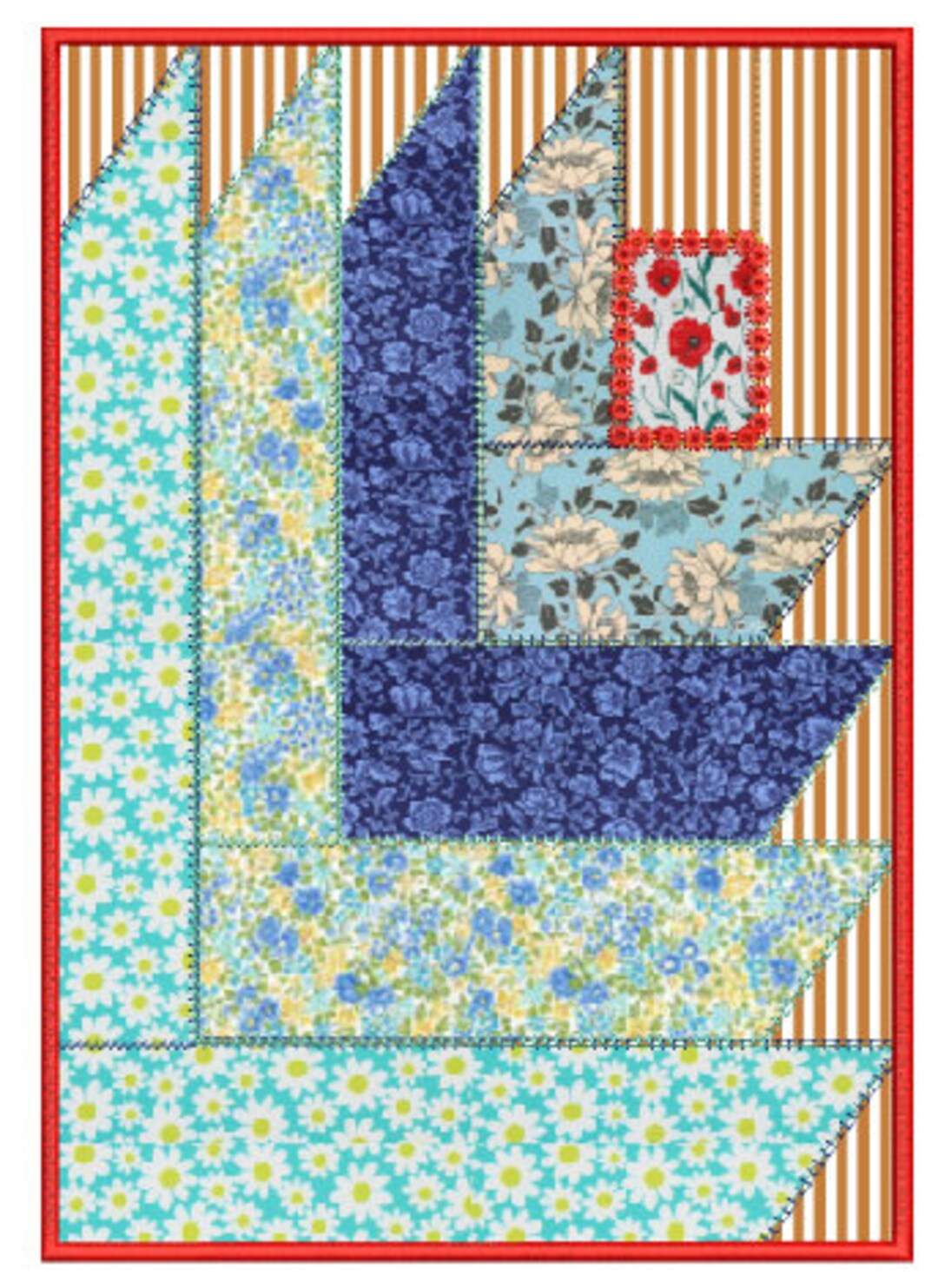 Design 15 Quilt Block Embroidery Applique Design, 4 Sizes, 8 Formats ...