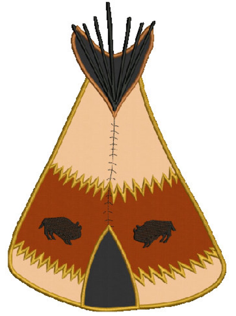 Indian Teepee Applique Machine Embroidery, 1 Design, 4 Sizes,8 Formats ...