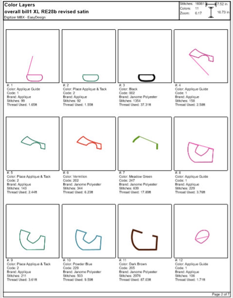 REVISED Sam Overall Bill Machine Embroidery Applique Design,4 Sizes,8 ...