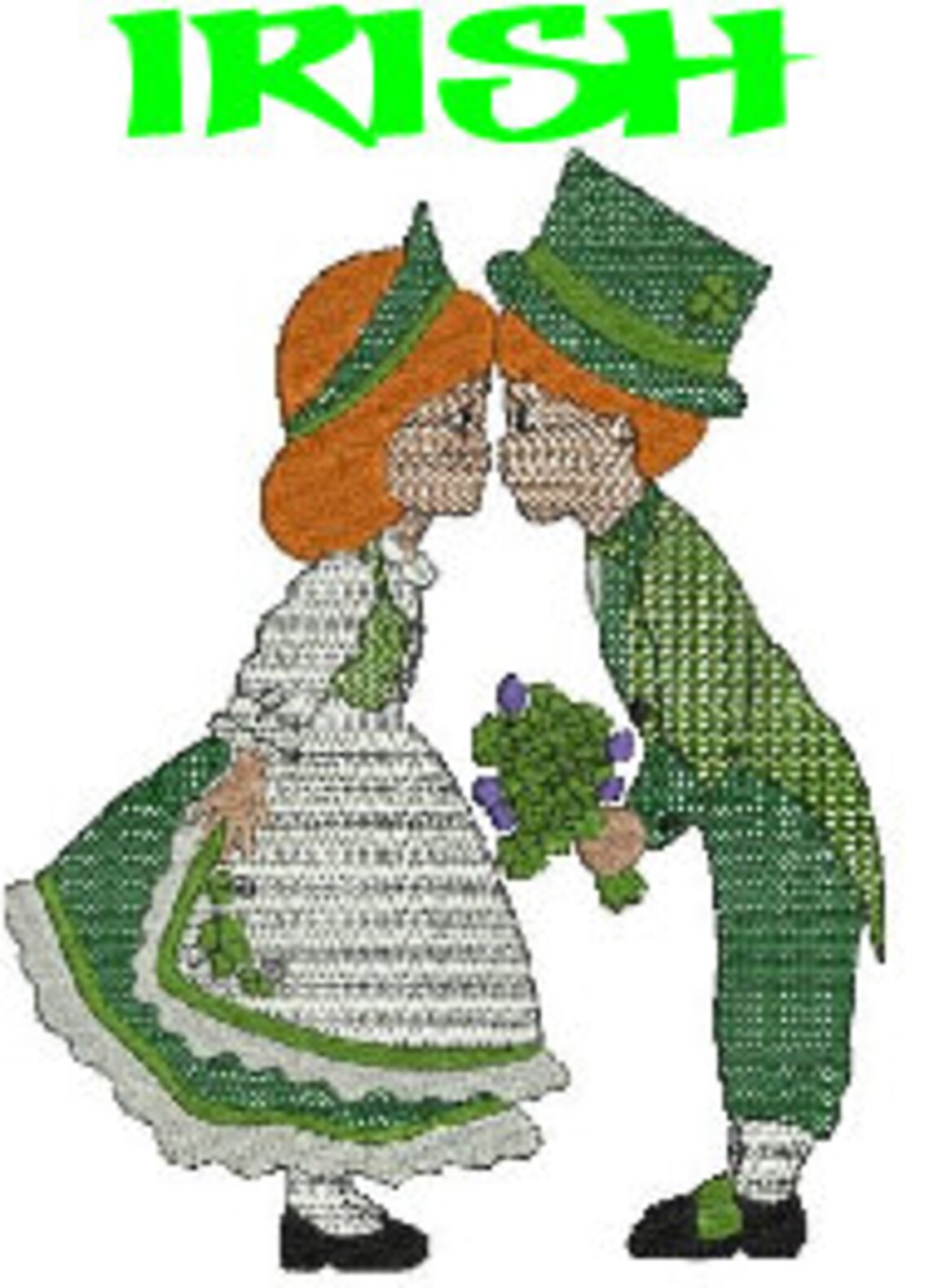 World Couple Irish Machine Embroidery Colorline Design4 - Etsy