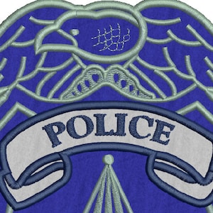 Police Officer Machine Embroidery Applique, 4 Sizes, 8 Formats(dst,exp ...