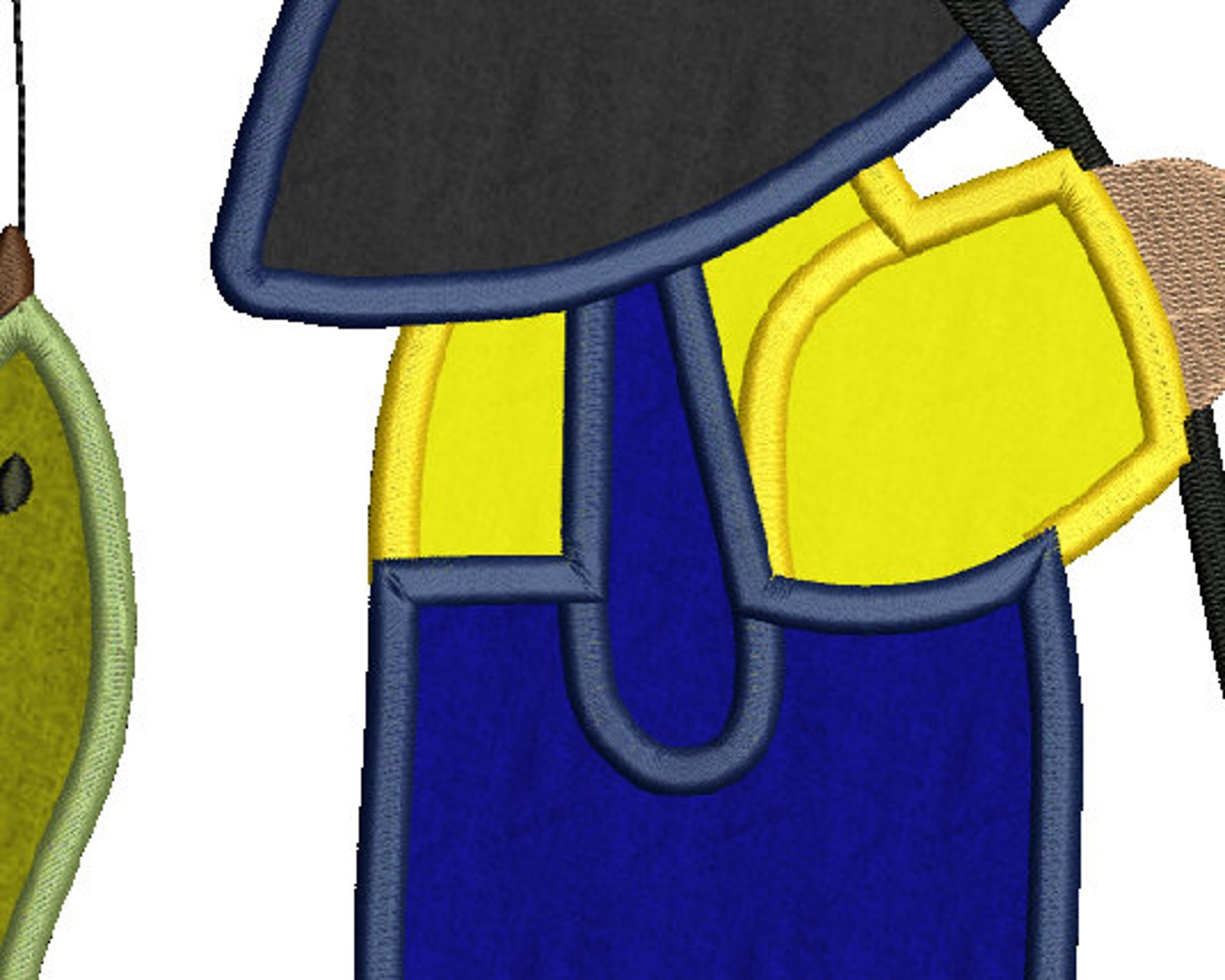 Overall Bill Fishing Machine Embroidery Applique Design4 - Etsy