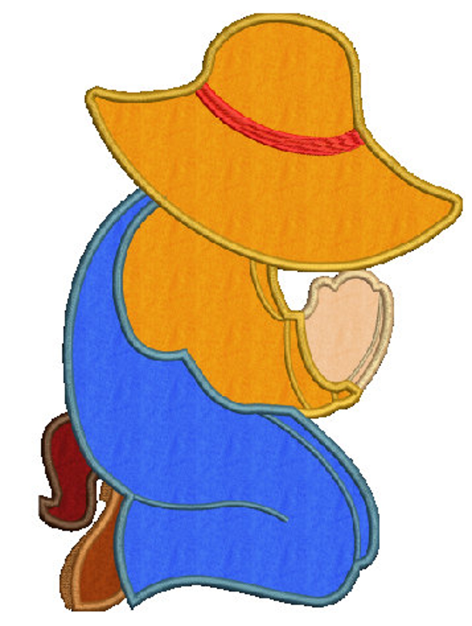 Sunbonnet Overall Bill Machine Embroidery Applique Design,4 Sizes,8 ...